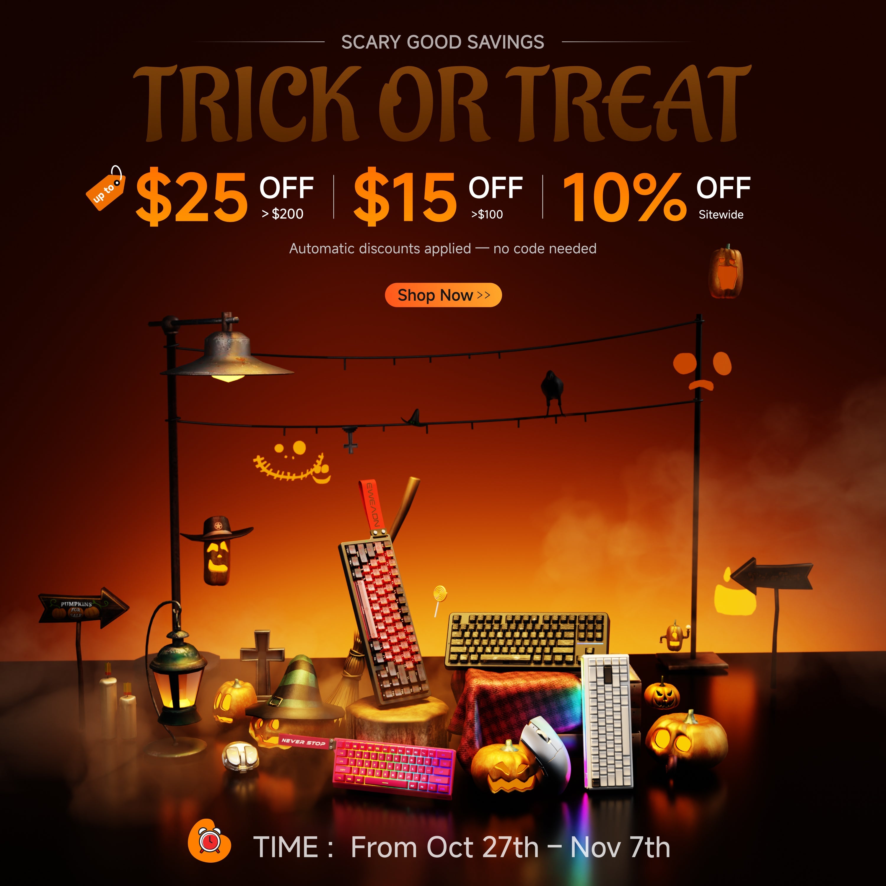 Halloween Sale 2025 - Get 10% OFF Sitewide + Extra Discounts Up to $25! – EWEADN