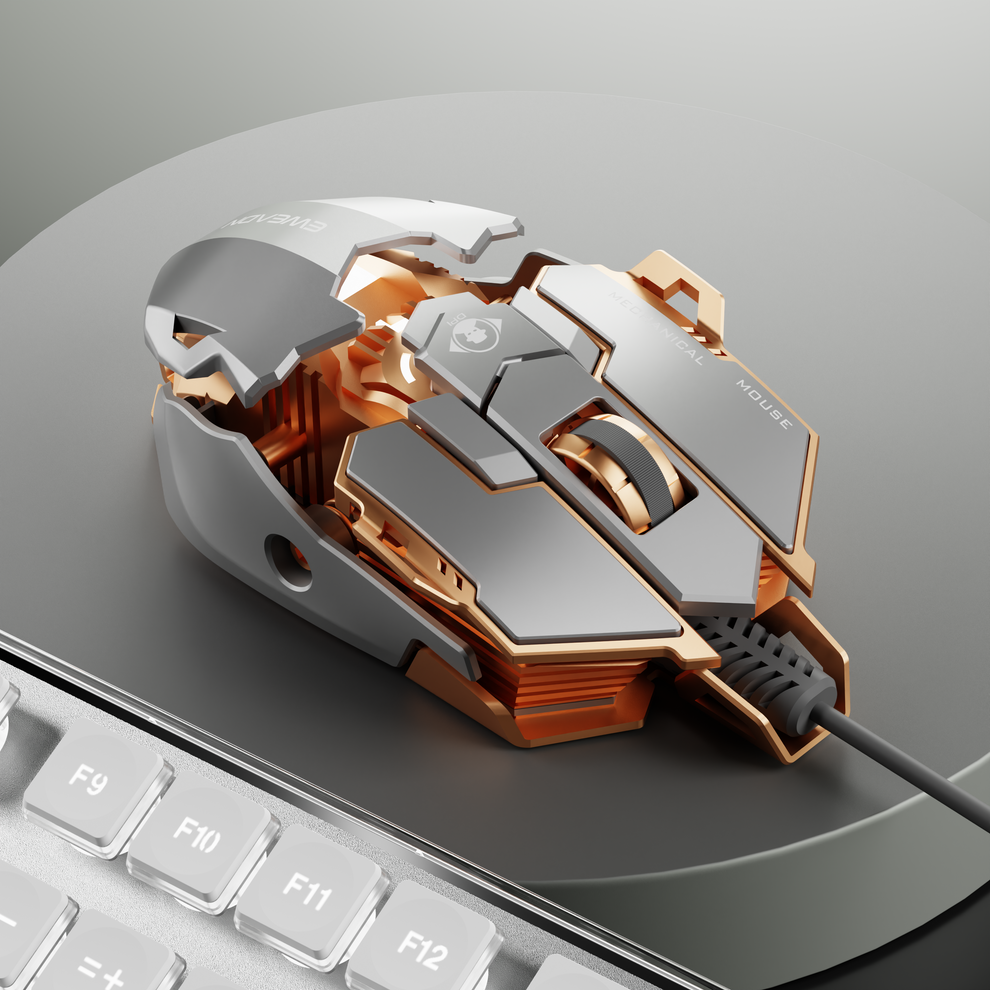 EWEADN G5 Ergonomic Gaming Mouse | Rapid Fire, 9 Macro Buttons, RGB