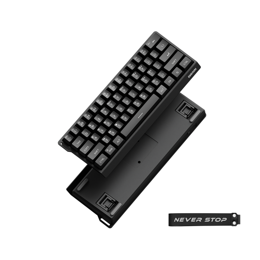 EWEADN F61 Wireless Membrane Keyboard | 60%, Quiet, Replaceable Ribbon